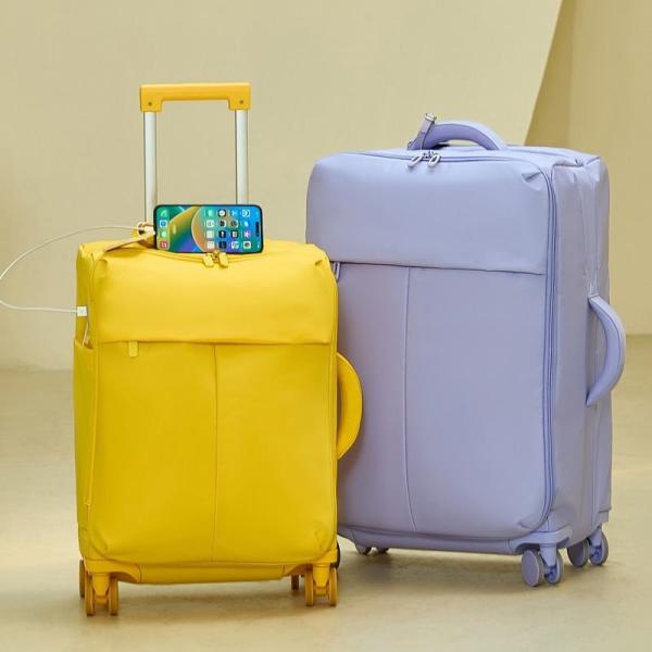 Quality Twill Nylon Luggage Suitcase with USB Charging in 20 / 24  inch for sale