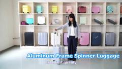 Aluminum Frame Hard Shell Spinner Luggage for Business Travel