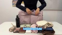 Foldable Travel Duffel Bag with Luggage Sleeve and Large Capacity