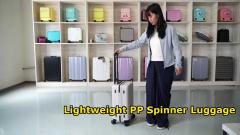 Lightweight PP Hard Shell Spinner Luggage for Travel and Carry-On