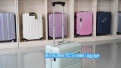 Mint Green PC Hard Shell Spinner Luggage with 360° Wheels