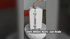 White Hardside Suitcase with Silent Double Spinner Wheels and Center Support Wheel
