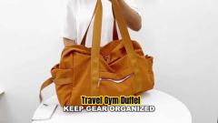 Spacious Orange Gym Duffel Bag for Travel and Weekend Trips