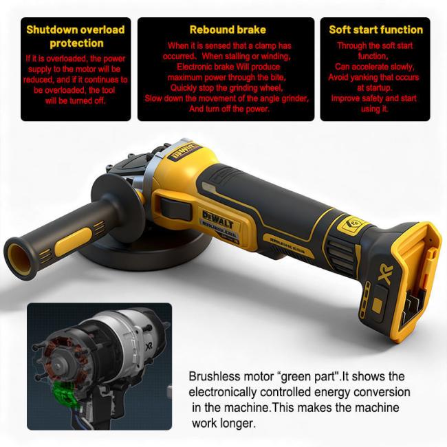 DEWALT DCG405 Cordless Angle Grinder side view