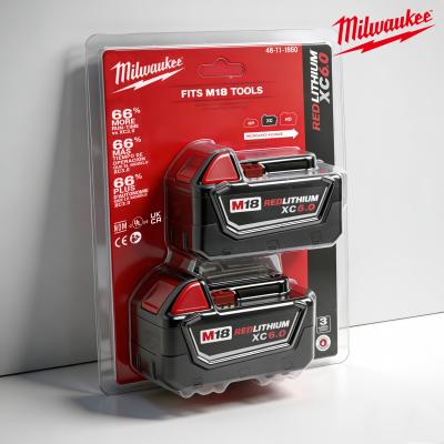 China 18650 Milwaukee M18 Battery 18V 6Ah M18B6 Power Tool Rechargeable Battery for sale