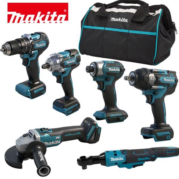 Quality 6in1 Makita Cordless Tool Kit Lithium Makita Battery Set OEM ODM for sale