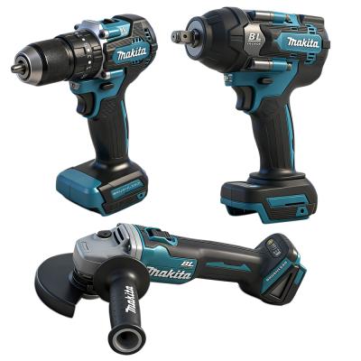 China OEM Electrical Tool Kits DC18V Makita Brushless Kit Impact Wrench Drill Angle Grinder for sale