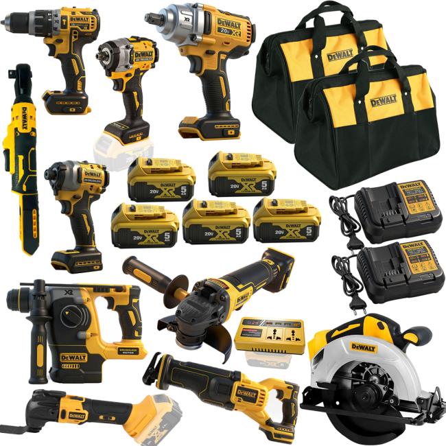 DEWALT 20V 18-in-1 Cordless Tool Kit components and accessories