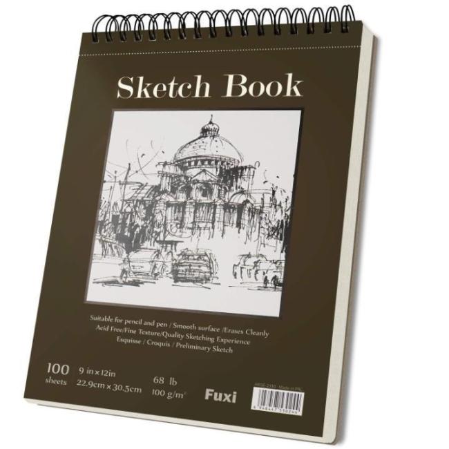 Sketch Book Pack Spiral Bound Artist Sketch Pad 100 Sheets Each Sturdy Acid Free Drawing Paper Ideal for Adults & Teens