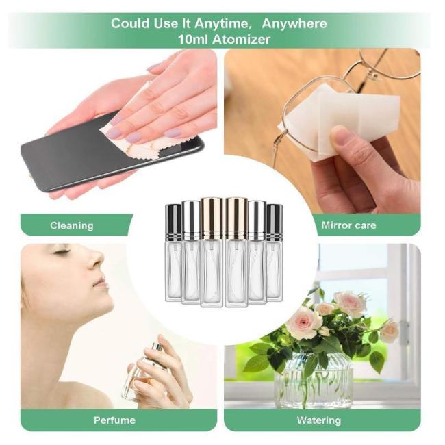 Leak Proof Glass Perfume Spray with Metallic Aluminum Caps