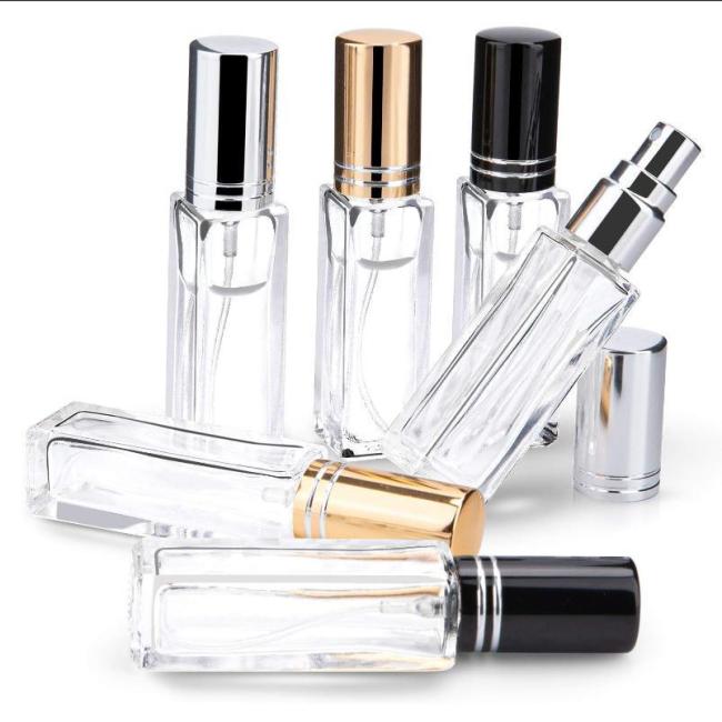 Portable Square Empty Glass Perfume Atomizer Bottle with Spray Applicator