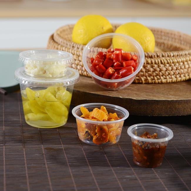 0.75oz/1oz/1.5oz PP Disposable Plastic Cup with Lid Plastic Container