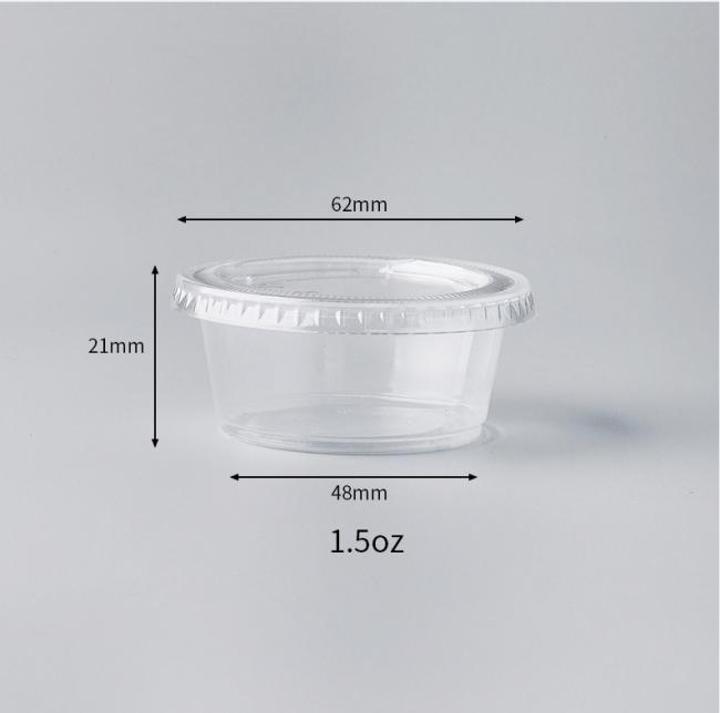 0.75oz/1oz/1.5oz PP Disposable Plastic Cup with Lid Plastic Container
