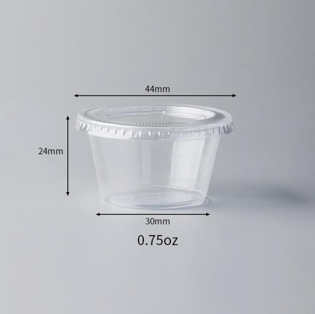 0.75oz/1oz/1.5oz PP Disposable Plastic Cup with Lid Plastic Container