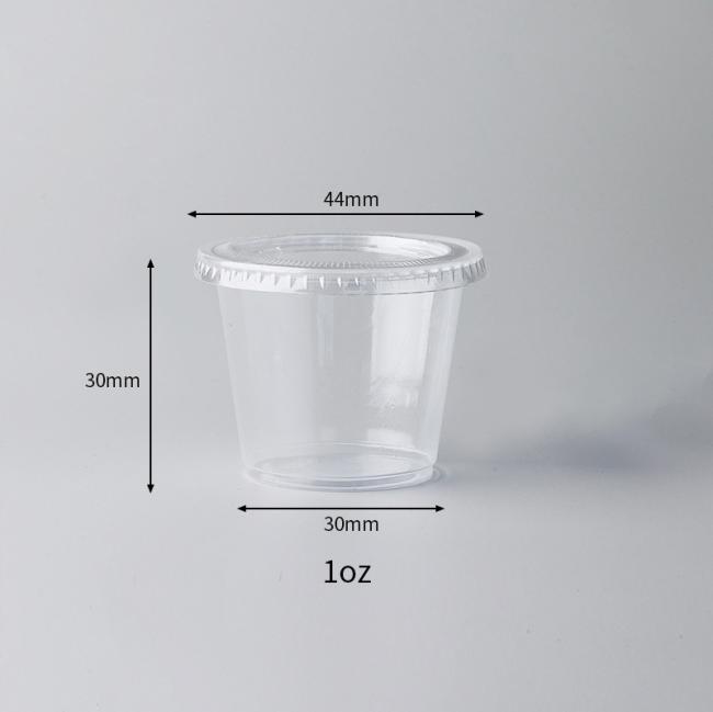 0.75oz/1oz/1.5oz PP Disposable Plastic Cup with Lid Plastic Container