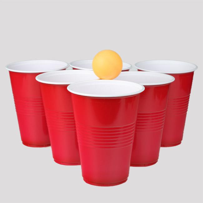 Disposable Plastic Cup Double-Layer Plastic Cup Table Tennis Set 16oz