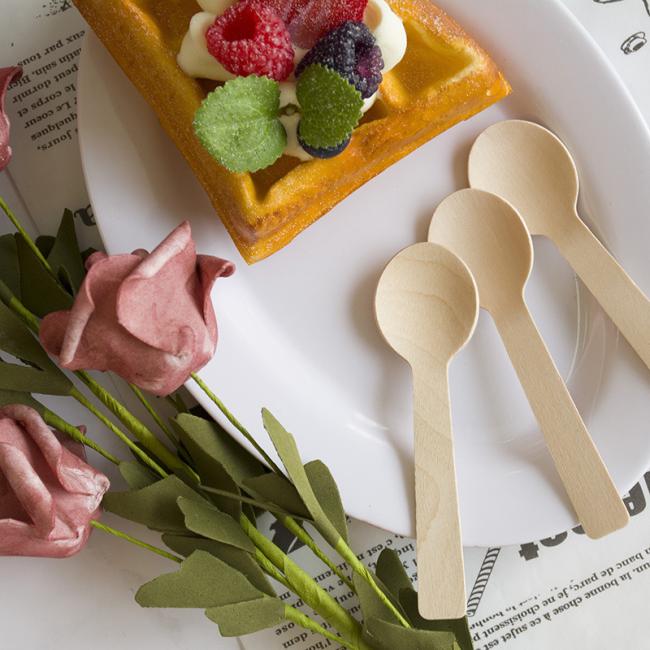Compostable Disposable Wooden Cutlery Set Spoon for Sale