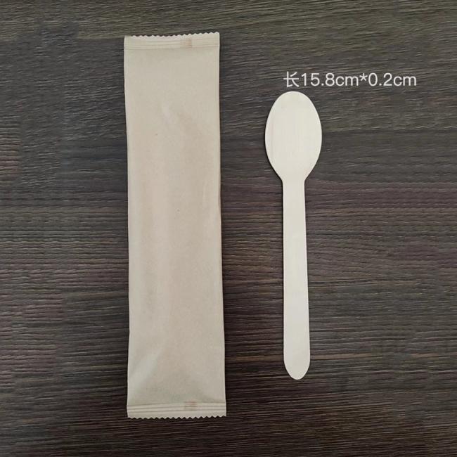 Compostable Disposable Wooden Cutlery Set Spoon for Sale