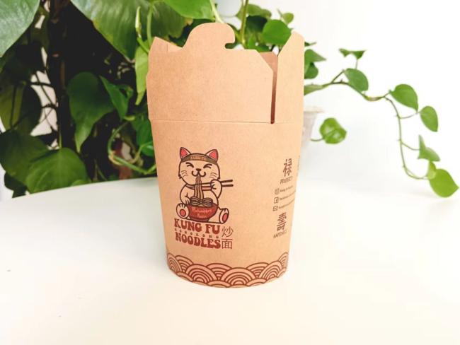 Eco-Friendly Kraft Paper Noodle Packing Box Disposable Custom Chip Box