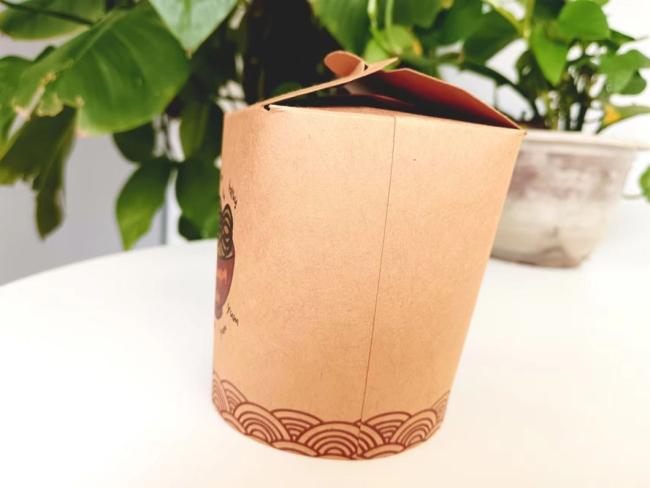 Eco-Friendly Kraft Paper Noodle Packing Box Disposable Custom Chip Box