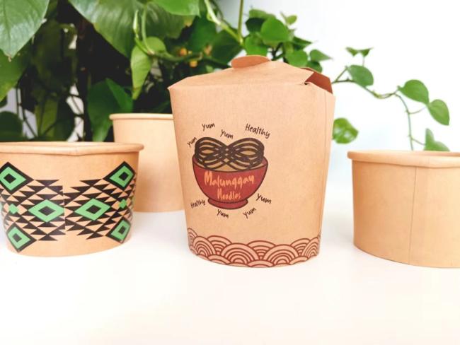 Eco-Friendly Kraft Paper Noodle Packing Box Disposable Custom Chip Box