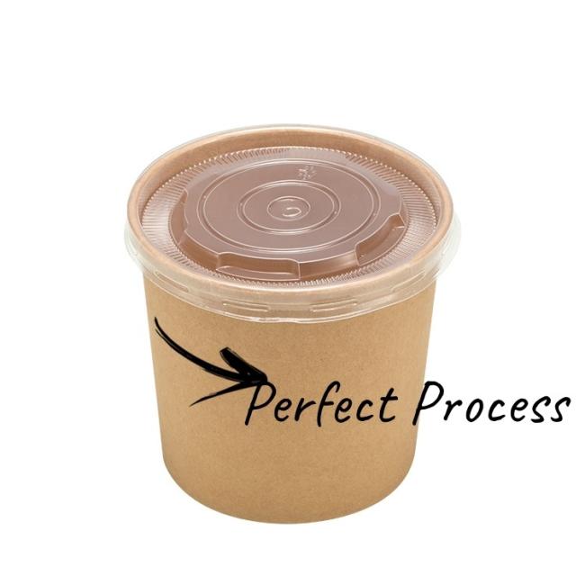 Biodegradable Compostable Single Wall Cup 16oz Kraft Paper Soup Bucket