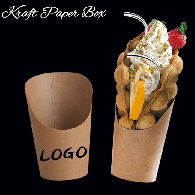 Take Away Food Package Paper French Fries Boxes Fried Kraft Paper Box