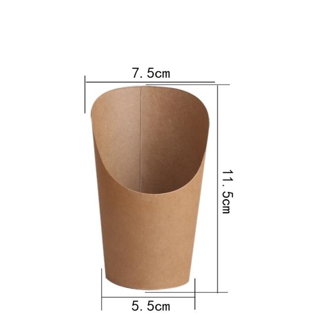 Take Away Food Package Paper French Fries Boxes Fried Kraft Paper Box