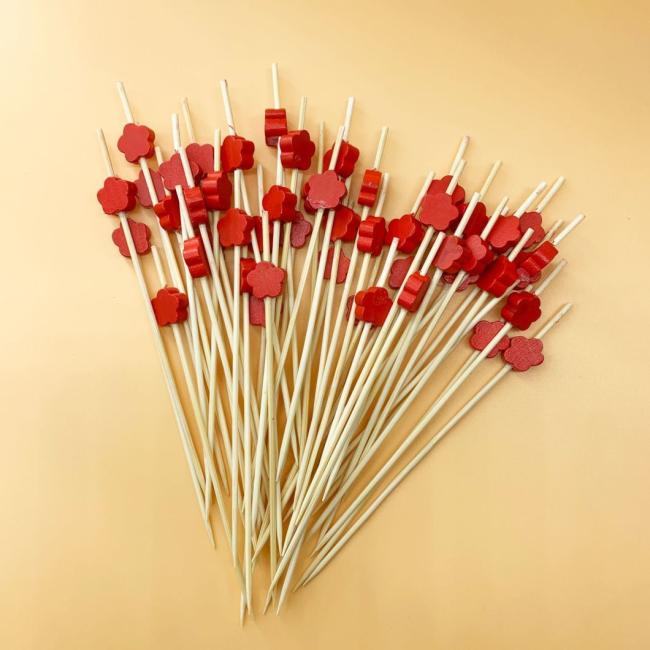 Disposable Biodegradable 12 Cm Natural Bamboo Fruit Fork Cocktail Sticks Creative Bamboo Sticks