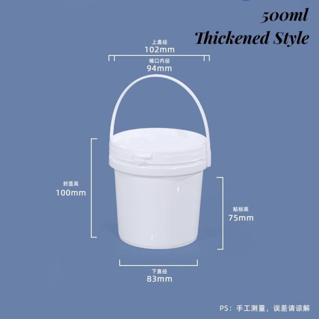 Portable 100ml-6000ml Plastic Bucket, Food Grade PP Square Plastic Bucket