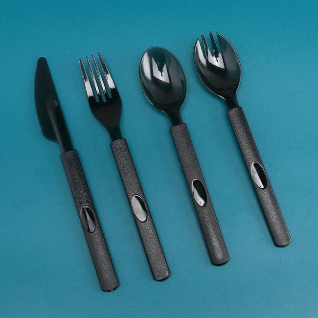 6 in 1 Individually Wrapped Disposable Plastic Heavy Duty Spoon Fork for Napkin Salt Pepper