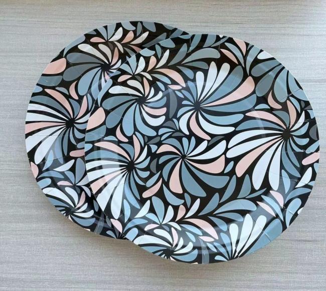 Disposable Plate Eco-Friendly Party Decoration 7inch Customizable Round Colourful Halloween Decorated Party Paper Plate