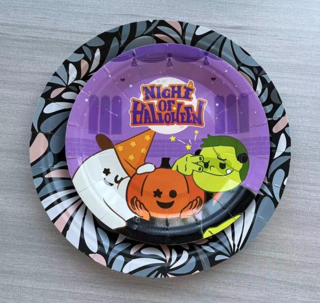 Degradable Disposable Paper Plate 7inch Customizable Home Barbecue Tableware Catering Cake Plate Party Plate