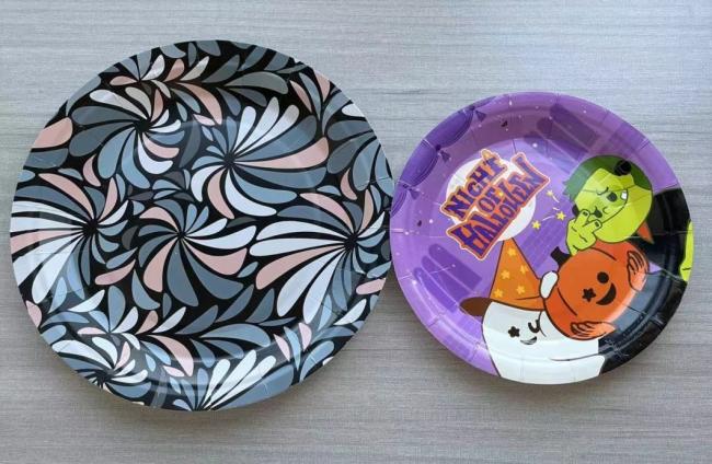 Degradable Disposable Paper Plate 7inch Customizable Home Barbecue Tableware Catering Cake Plate Party Plate