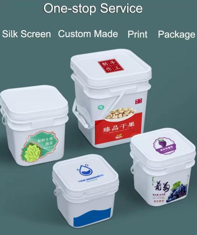 Wholesale Custom Food Grade Candy Honey Clear Pail Plastic Square Bucket with Lid
