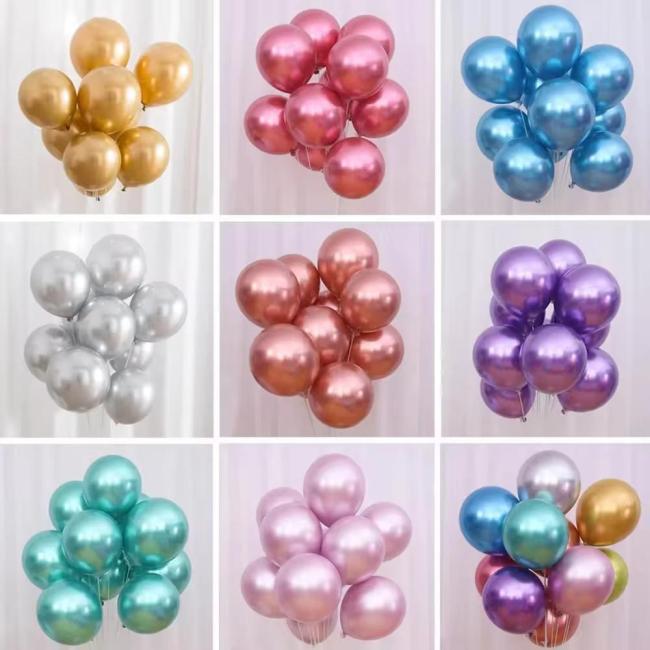 Custom Size Color and Package Chrome Latex Balloons Round Balloons Birthday Party Inflate Air Balloons