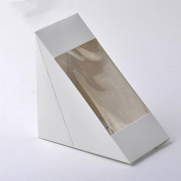 Custom Printing Disposable Paper Packaging Sandwich Box Kraft Paper Triangle Sandwich Packaging Boxes