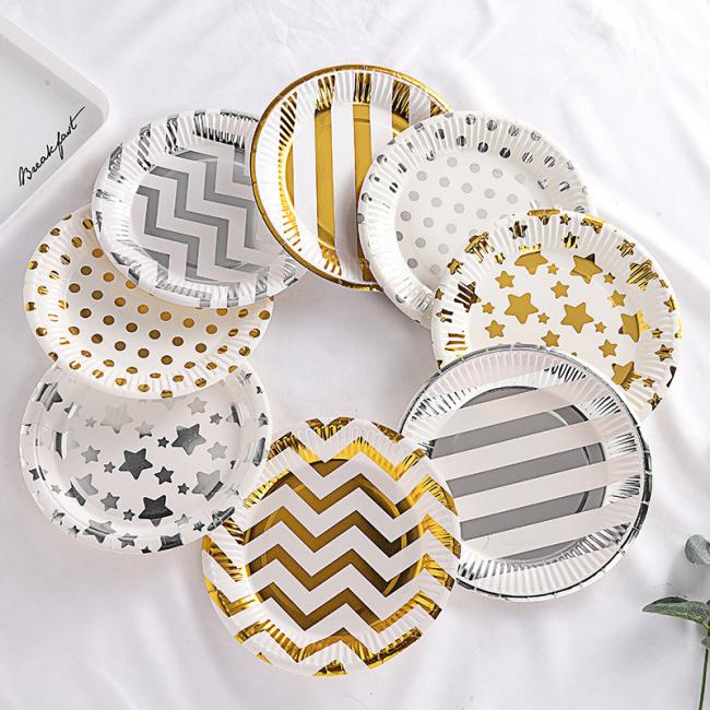 Custom Disposable Paper Plates Set Party Plates Cups Napkins Sets Party Tableware Dinnerware Set Party Supplies Kits Plates