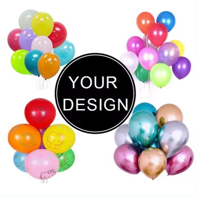 Print Balloons Personalized Custom Printed Logo Decorative Colorful Latex Balloons