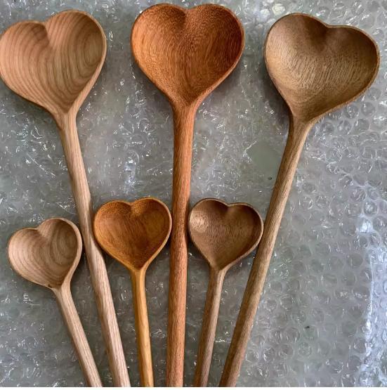 Wood Spoons for Kitchen Nonstick Utensil Set Wooden Spoons Cooking Utensil Set Natural Teak Wood Spatulas Set
