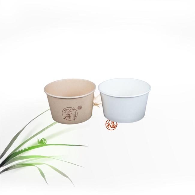 Wholesale Competitive Price Disposable Food Package with Lid Noodle Salad Fruit Kraft Paper Bowl
