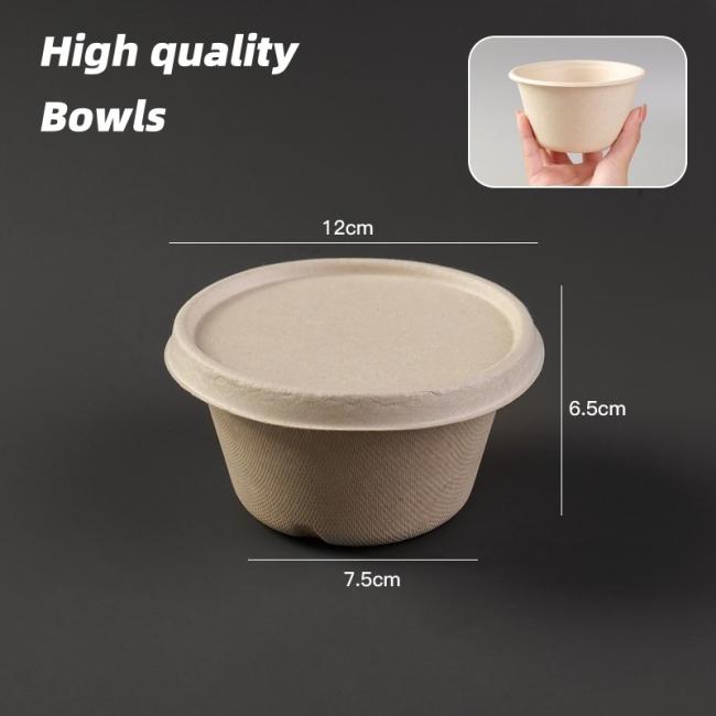 High Quality Eco-Friendly Sugarcane Pulp Bowl Biodegradable Disposable Tableware