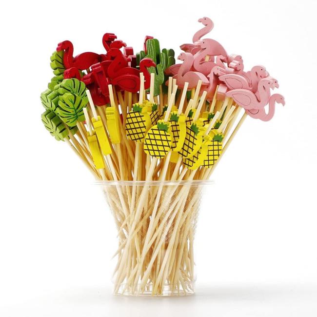 BBQ Bamboo Long Flat Skewer Bamboo Kebab Fruit Stick Fruit Bamboo Stick