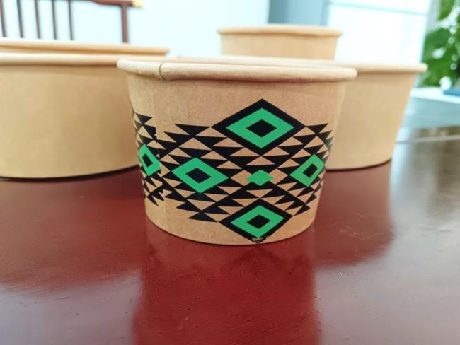 Take out Bowl Kraft Paper Soup Bowl for Salad/ Noddles/ Hot Soup