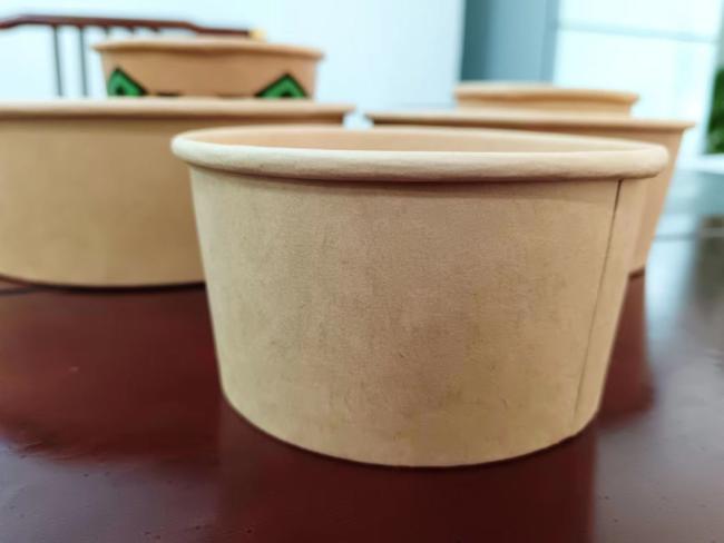 Take out Bowl Kraft Paper Soup Bowl for Salad/ Noddles/ Hot Soup