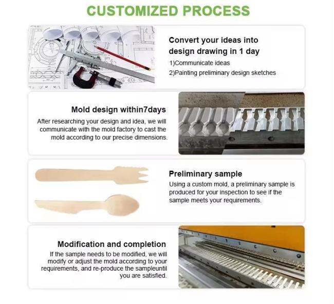 Disposable Wooden Cutlery Forks Spoon Knife Disposable Cutlery for Fast Food Biodegradable Spoon Fork Knife