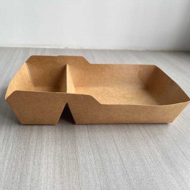 Eco Friendly Kraft Paper Packaging Biodegradable Fast Food Paper Container Box