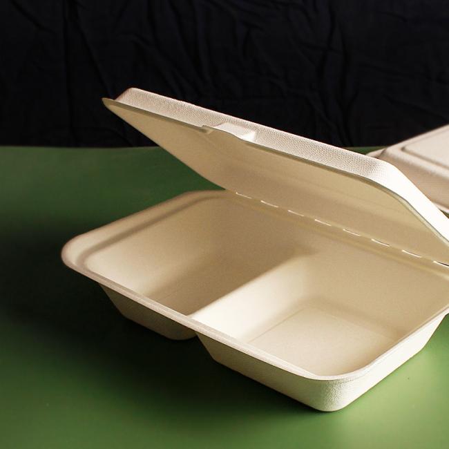 Tableware Food Container Wholesale Surgarcane Bagasse Pulp Clamshell