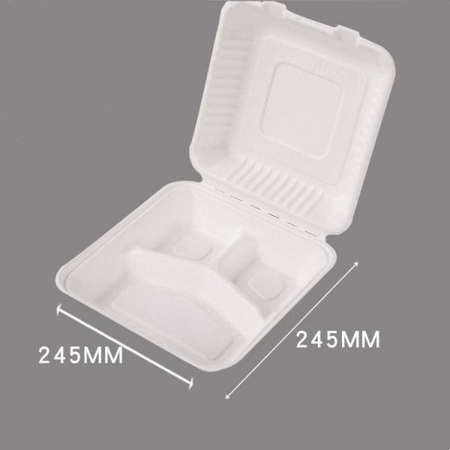 Tableware Food Container Wholesale Surgarcane Bagasse Pulp Clamshell