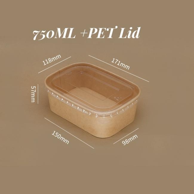 Custom Printed 750ml Kraft Lunch Fast Food Paper Box